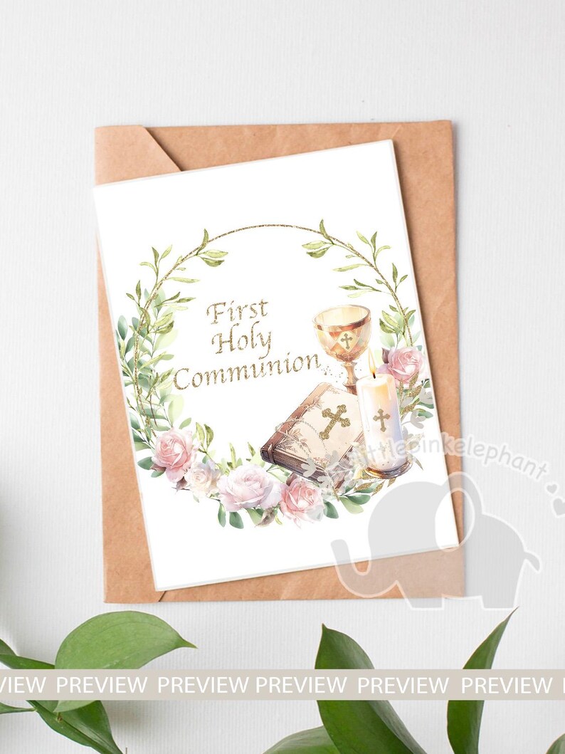 First Holy Communion Wreath PNG, 1st Communion Sublimation Design ...