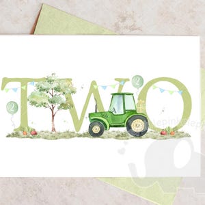 2nd Tractor Birthday Png, Green Tractor Boy Birthday, 2nd Birthday ...