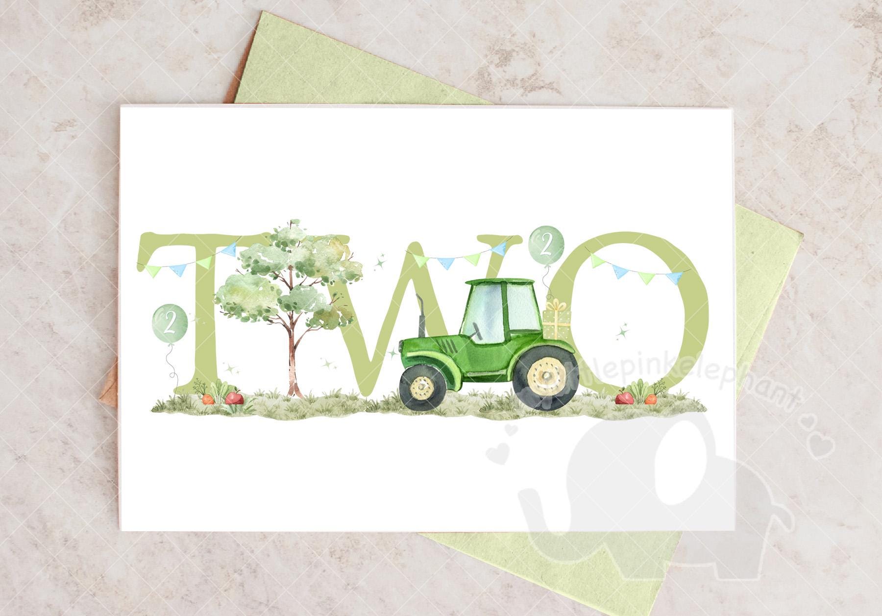 2nd Tractor Birthday Png, Green Tractor Boy Birthday, 2nd Birthday ...