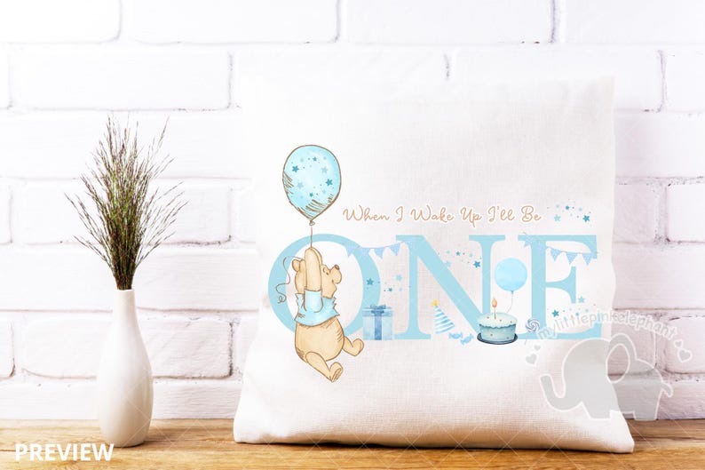 Winnie the Pooh 1st Birthday PNG, Happy Birthday Sublimation Design ...