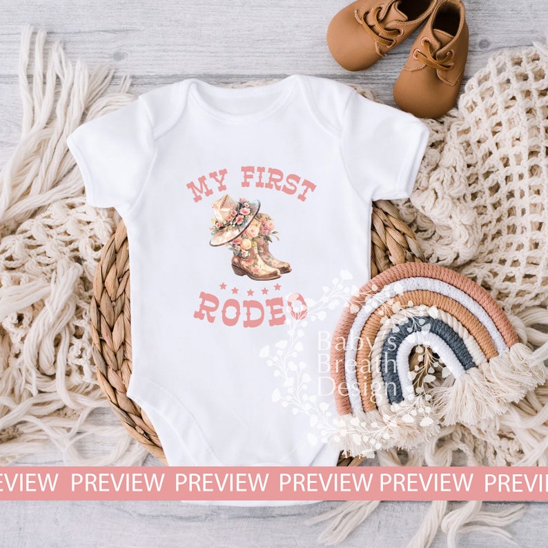 My First Rodeo PNG , Baby Rodeo, Pink Cowgirl Boots & Hat, PNG, 1st ...