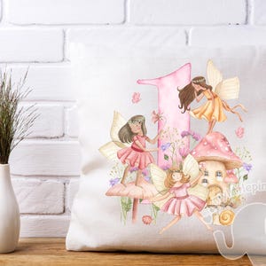 1st Birthday Girl Fairy Clipart, Pink Number One, Digital Download ...