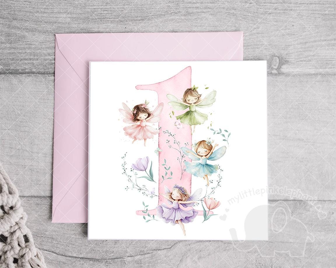 Pink Fairy First Birthday, PNG, Wildflower Fairies Sublimation Design ...