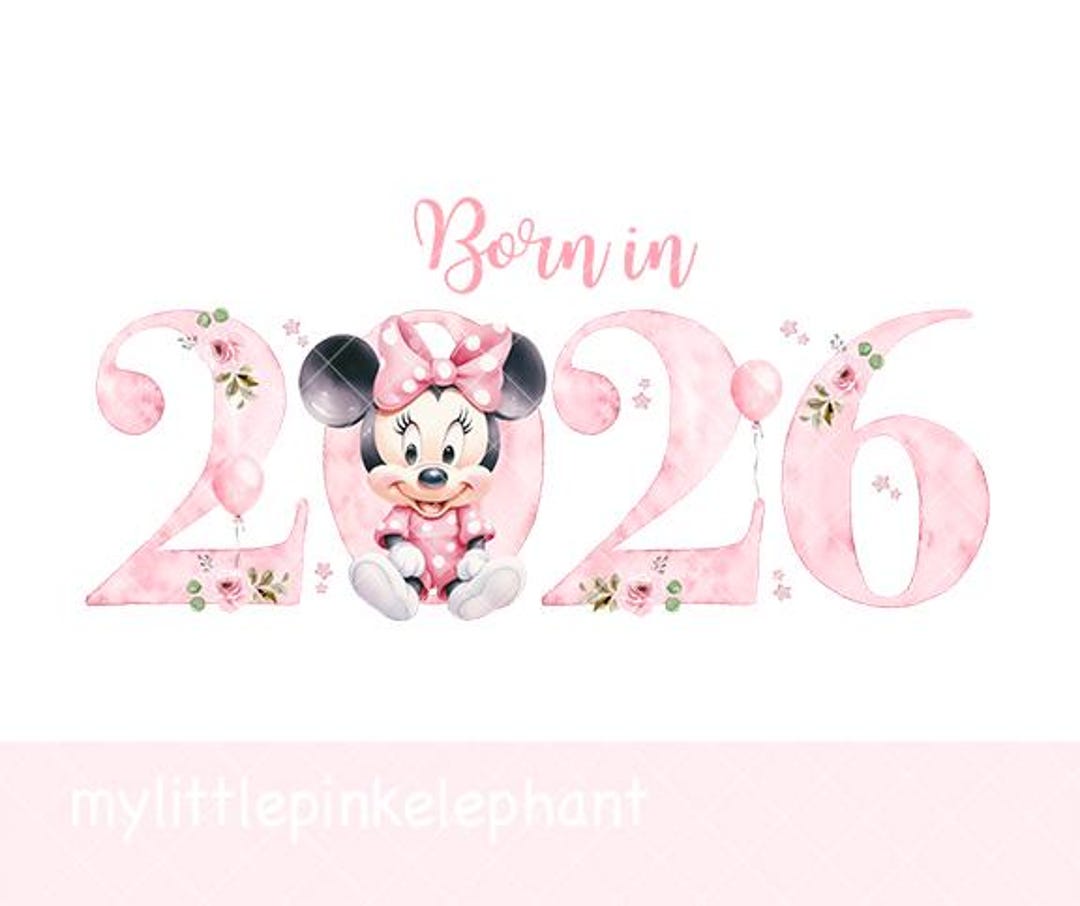 Born in 2026 Dusty Rose Minnie Numbers Winnie the Pooh PNG, New Born ...