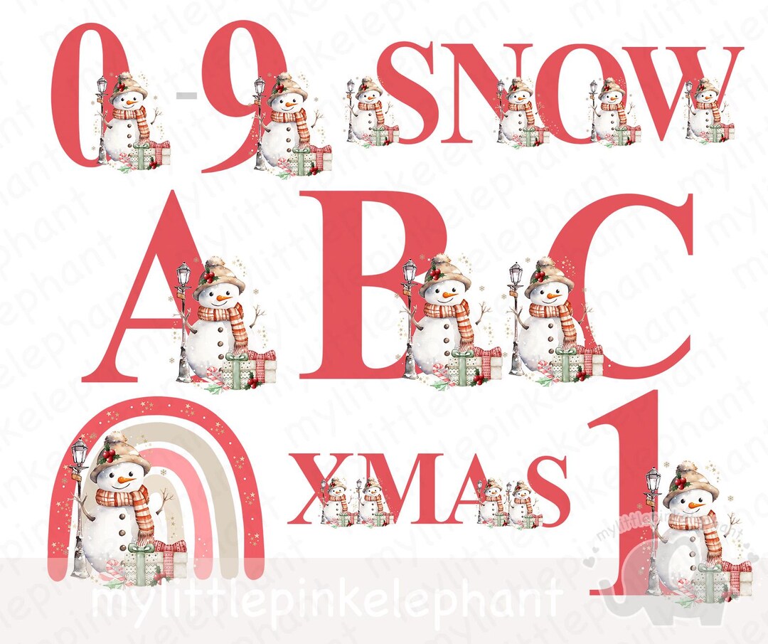 Cute Classic Snowman Christmas Alphabet PNG, Snowman 26 Individual ...