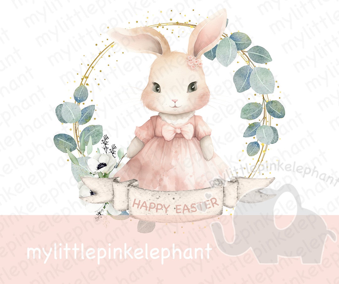 Easter Wreath, Flopsy Design, PNG File, Sublimation, UV/DTF, Digital ...