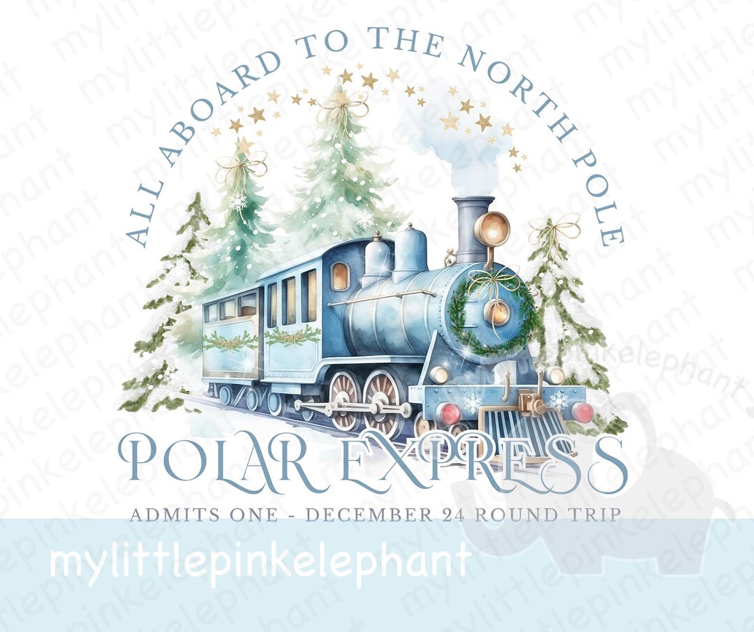 Polar Express Blue Clipart, Traditional Christmas Train, Believe Bell ...