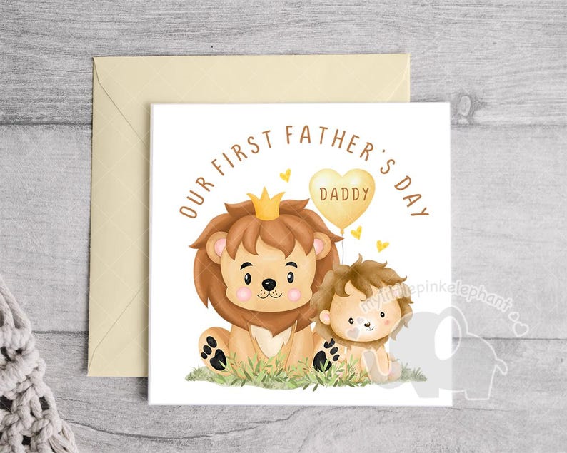Lion Daddy Lion Baby Happy Father's Day PNG, Fathers Day Animal Design ...