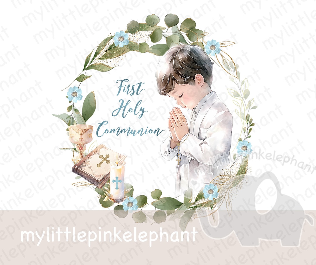 First Holy Communion Cross Chalice PNG, Boy 1st Communion Sublimation ...