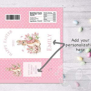 Printable Bunny Easter Chocolate Bar Wrapper, Flopsy Easter Mother's ...