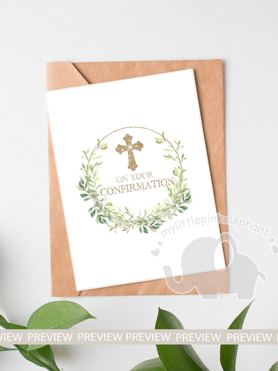 On Your Confirmation Wreath PNG, Church Confirmation Sublimation Design, Eucalyptus Floral ...