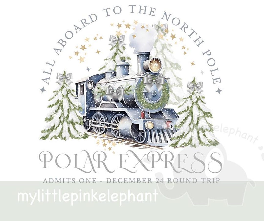 Polar Express Silver Clipart, Traditional Christmas Train, Believe Bell ...