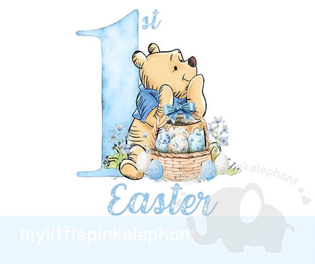Winnie the Pooh My First Easter PNG, Easter Baby PNG, 1st Easter ...