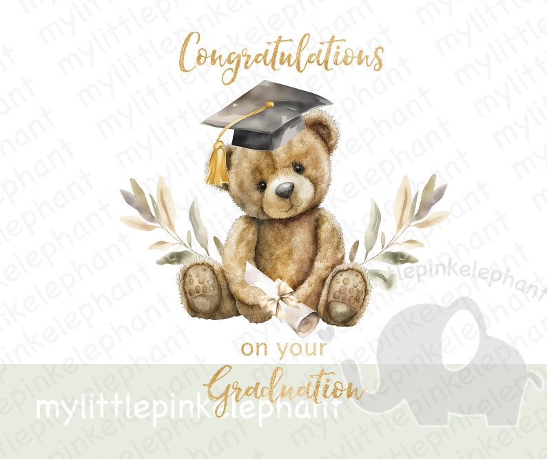 Graduation Png, Cap and Gown, Teddy Bear, Class Of, Sublimation Clipart ...