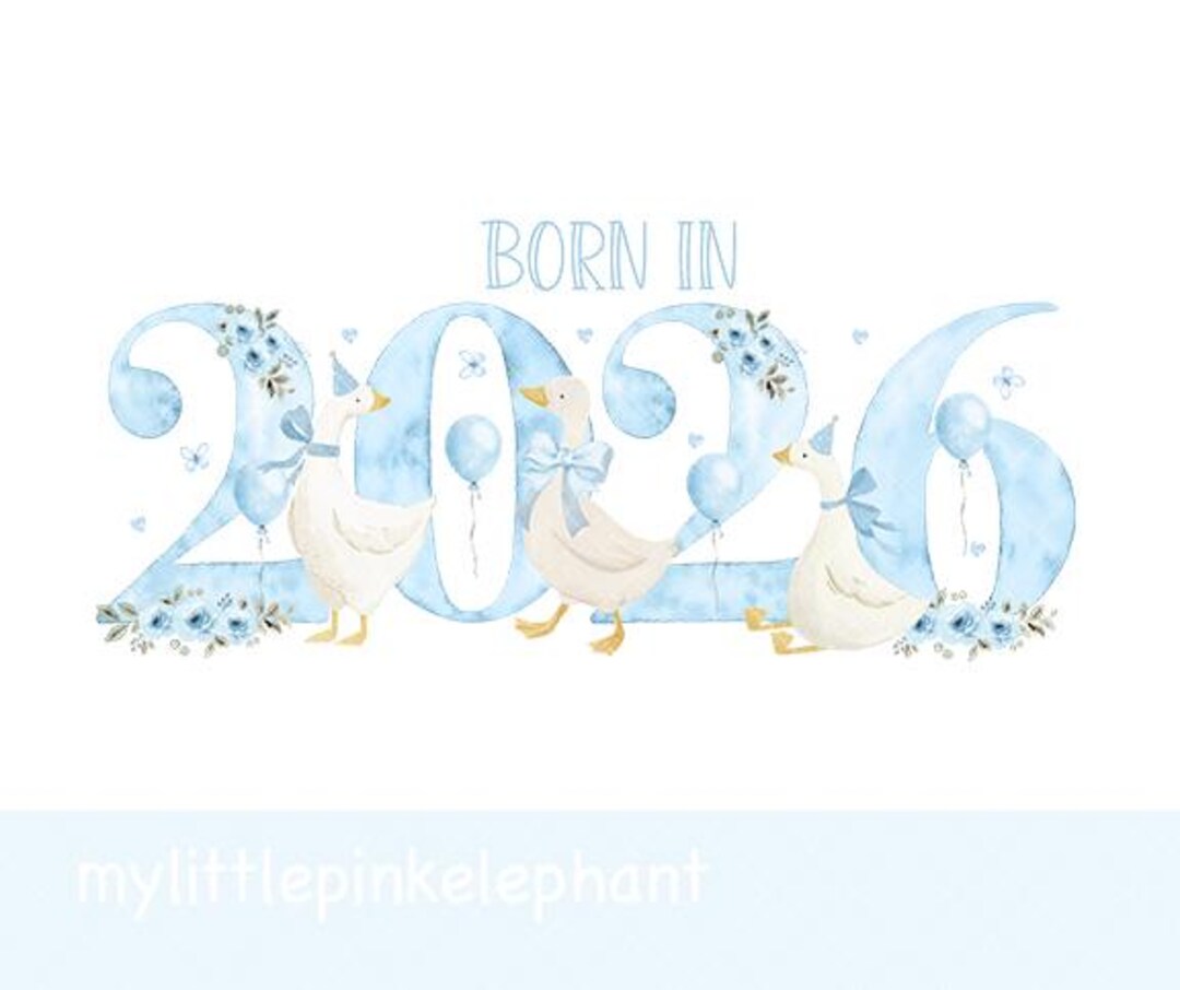 Geboren im Jahr 2026 Blaue Zahlen Alberne Gans PNG, Neugeborenes ...