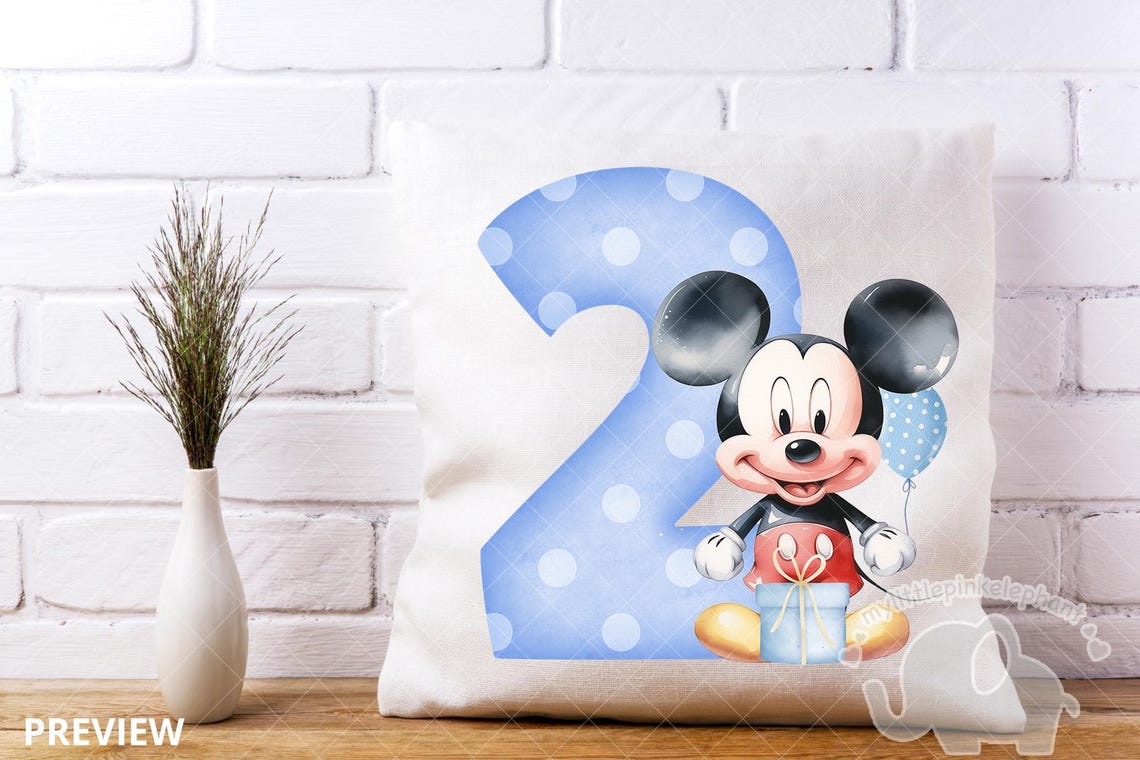 Classic Mickey Mouse Numbers 1-9 Birthday PNG, Baby's Birthday T Shirt ...