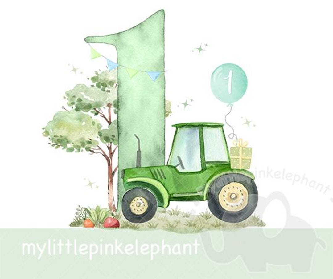 First Tractor Birthday Png, Green Tractor Boy Birthday, 1st Birthday ...