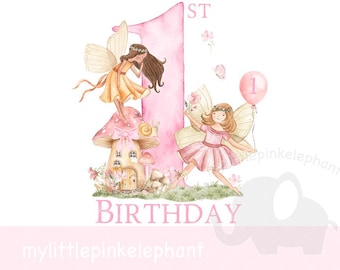 Pink Fairy Garden Number 1 PNG, Fairies Sublimation Design, Fairy ...