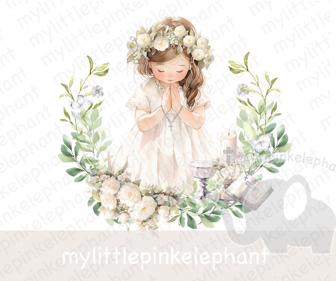 First Holy Communion Cross Chalice PNG, Girl 1st Communion Sublimation ...