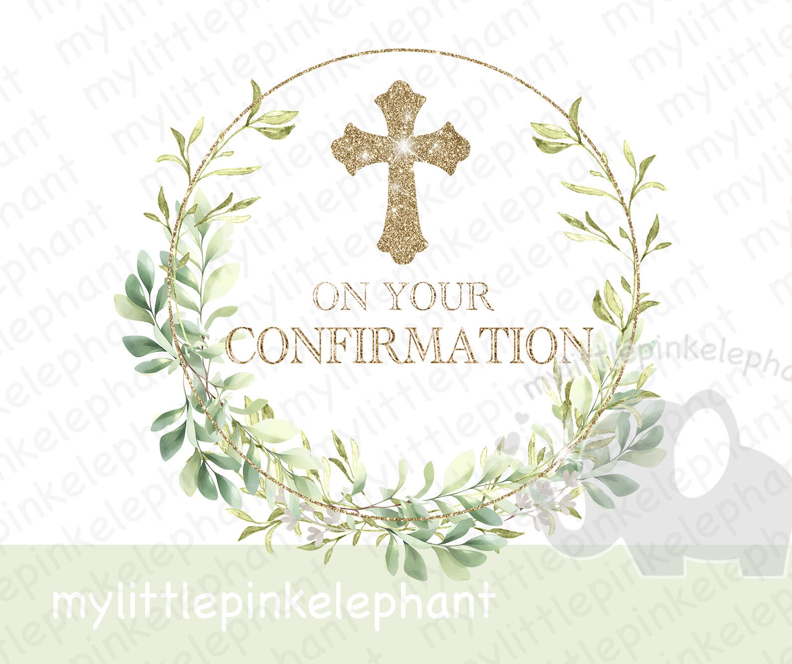 On Your Confirmation Wreath PNG, Church Confirmation Sublimation Design, Eucalyptus Floral ...