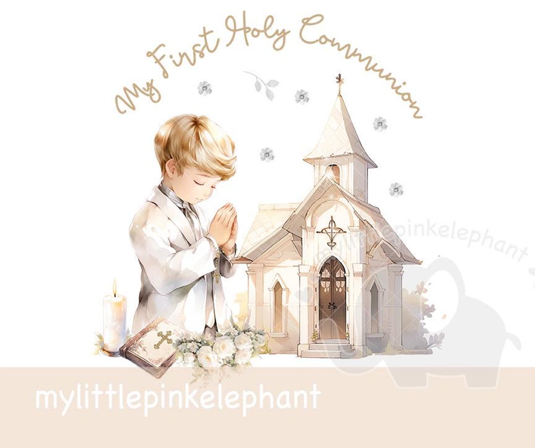 My First Holy Communion PNG, Praying Boy First Communion Clipart, Holy ...