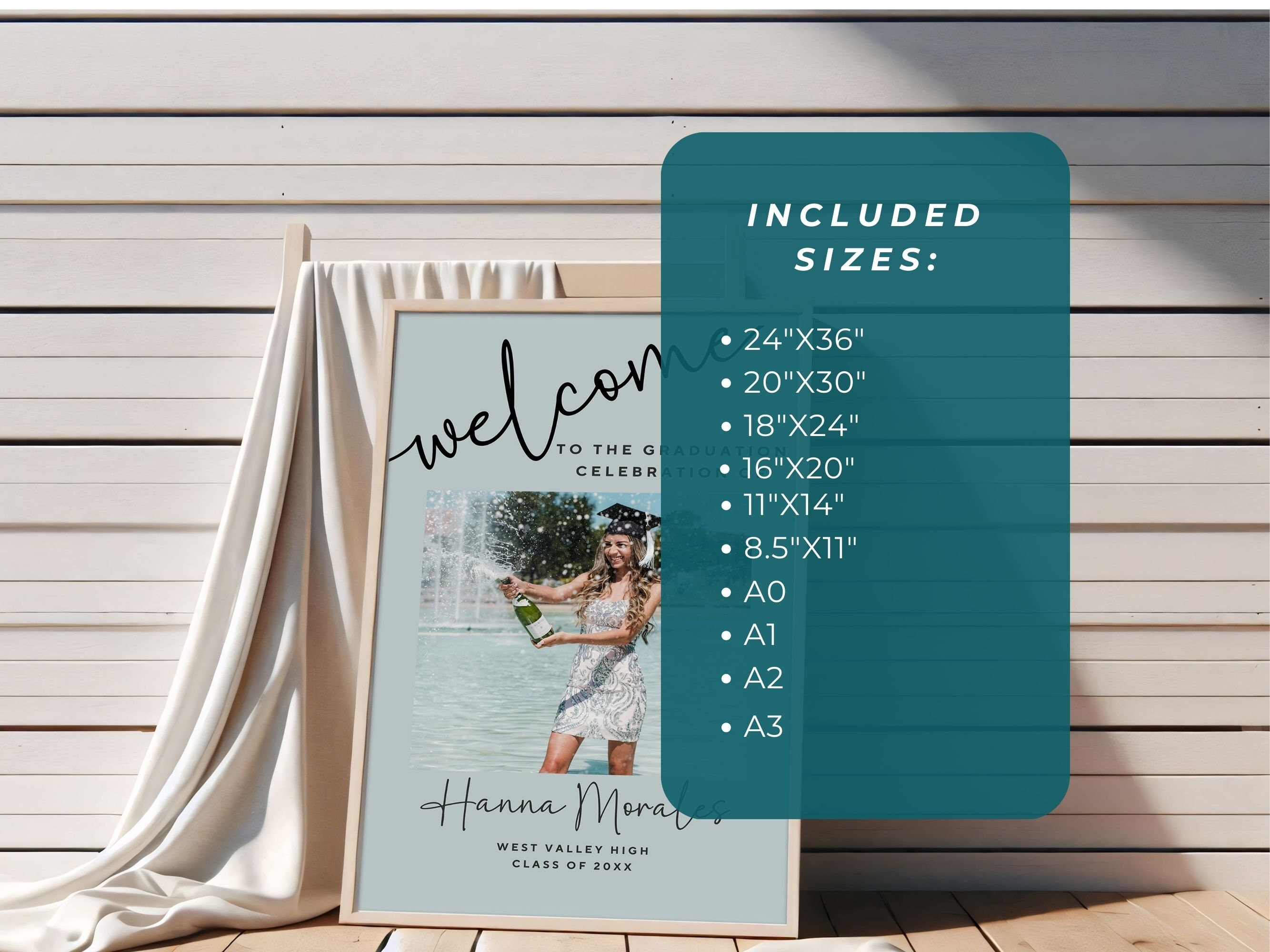 Graduation Welcome Sign Template, Editable Graduation Welcome Sign ...