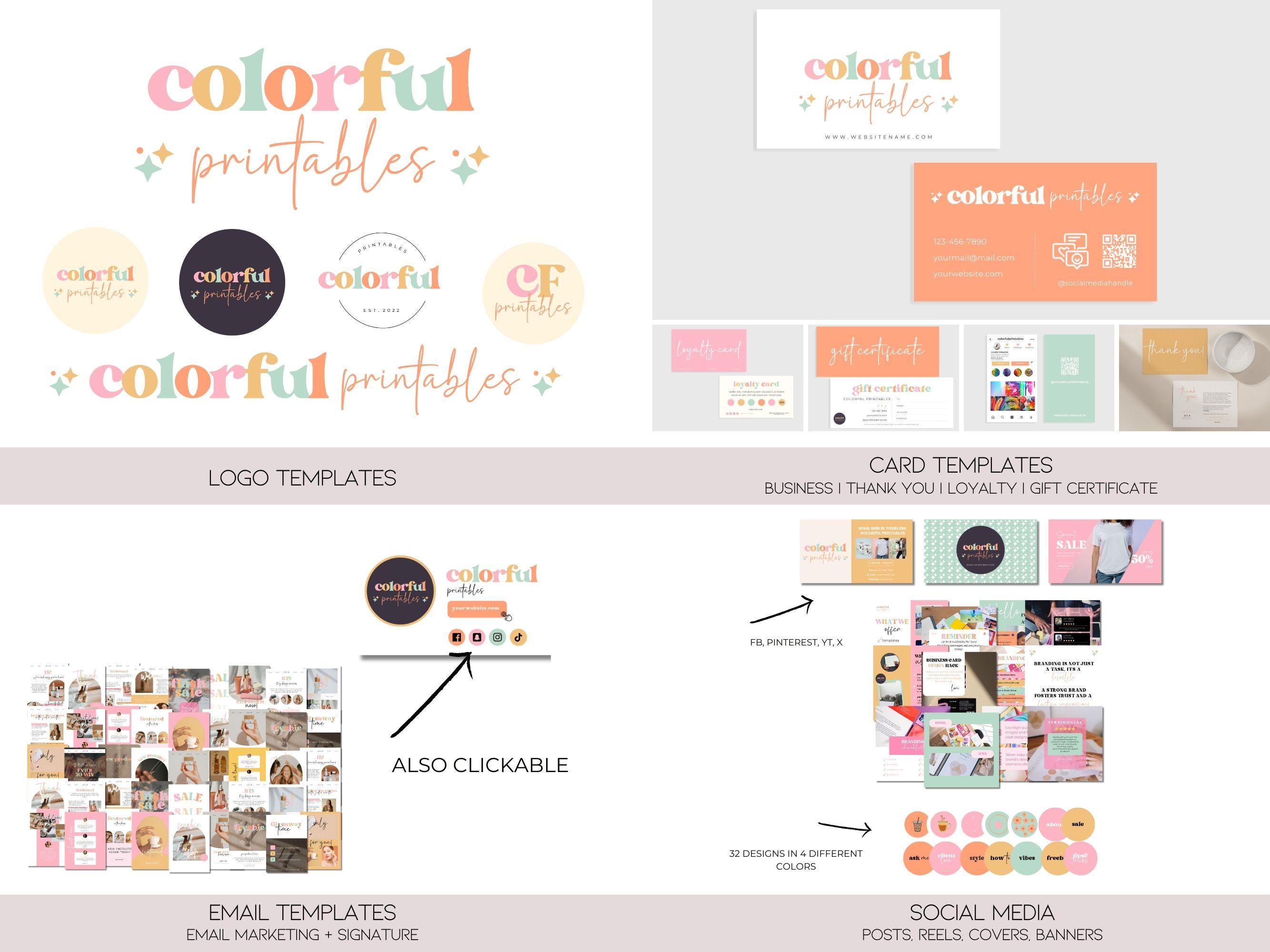 Pastel Branding Kit: Editable Canva Logo Templates (digital Download ...