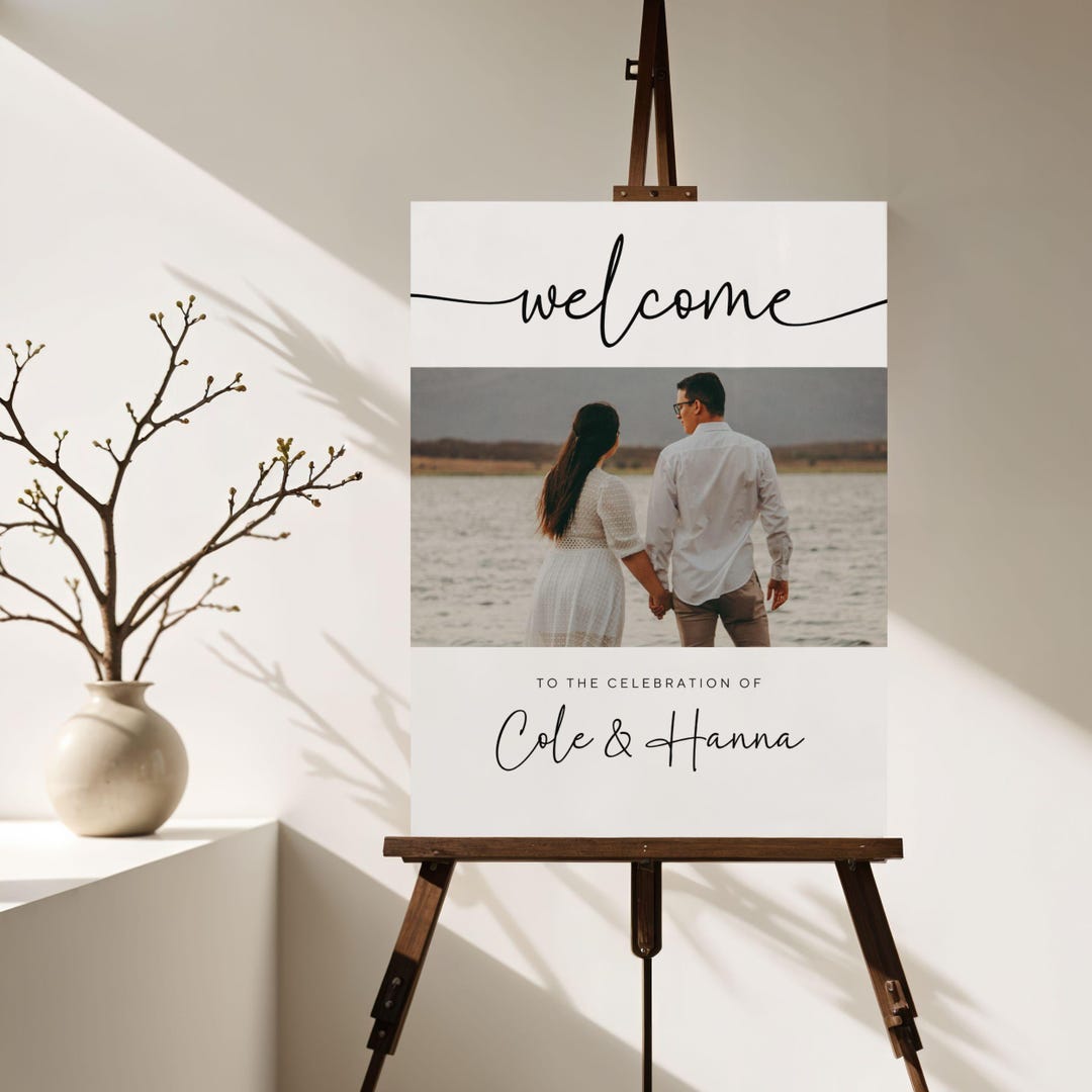 Photo Celebration Welcome Sign, Personalized Event Sign, Canva Template ...