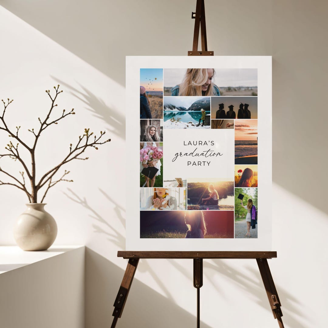 Customizable Photo Collage Poster Template, Graduation, Wedding ...