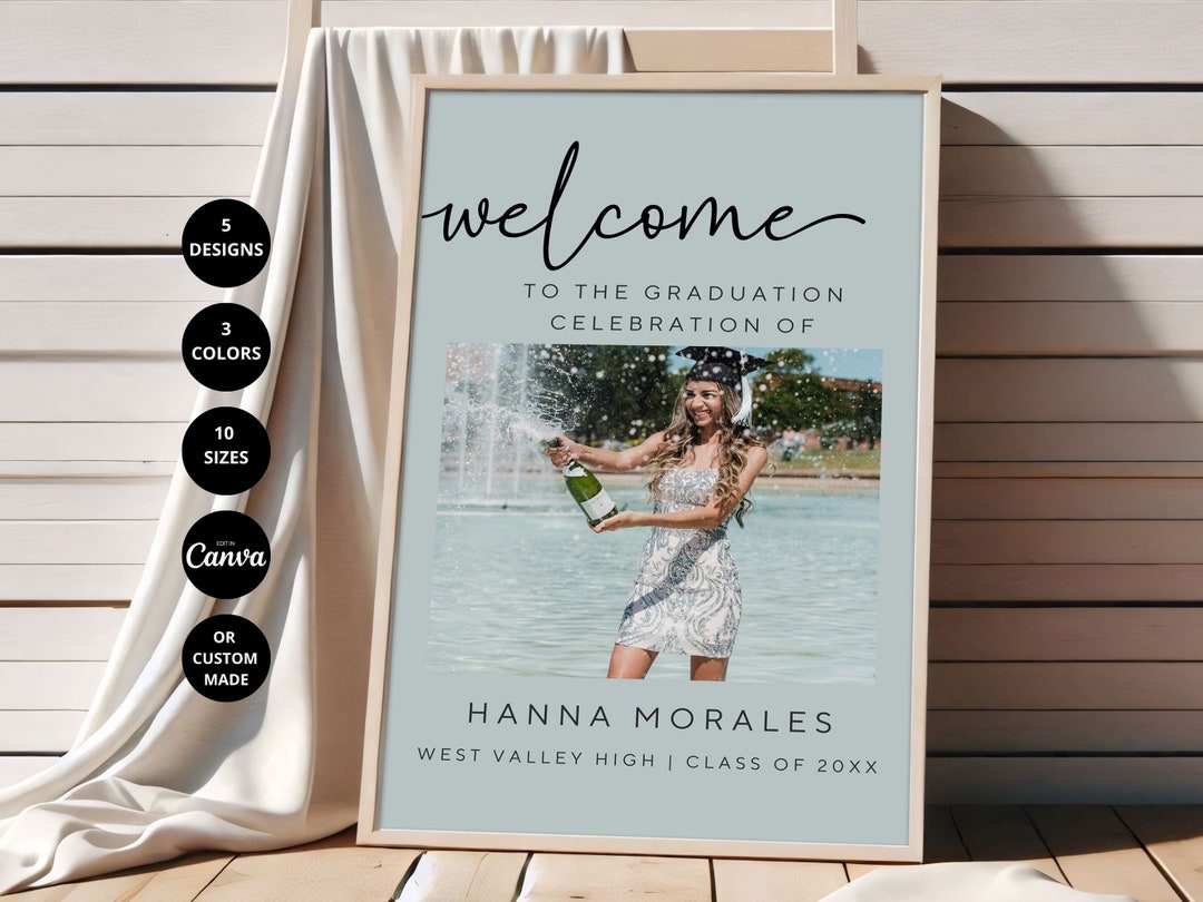 Graduation Welcome Sign Template, Editable Graduation Welcome Sign ...