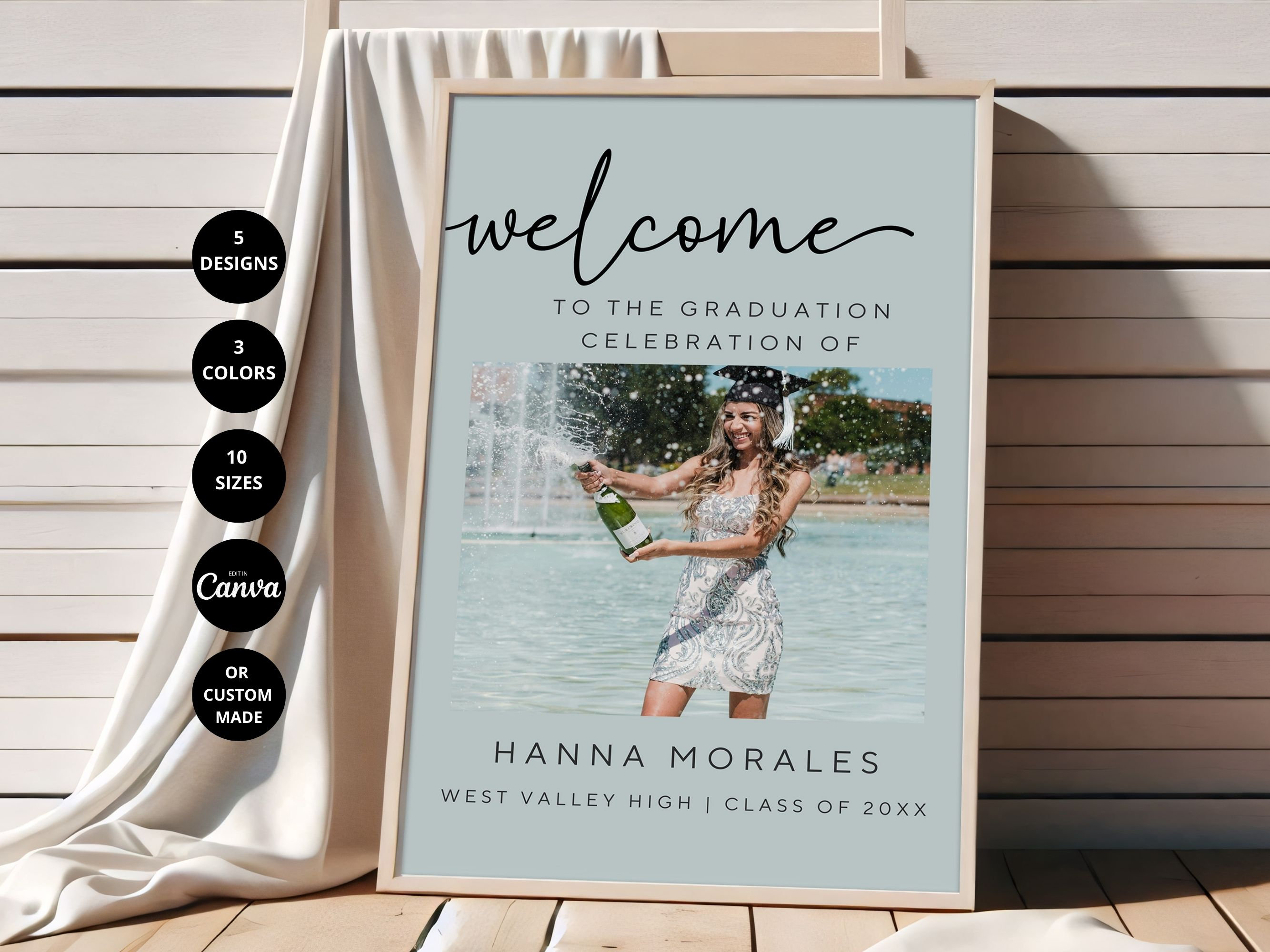 Graduation Welcome Sign Template, Editable Graduation Welcome Sign ...