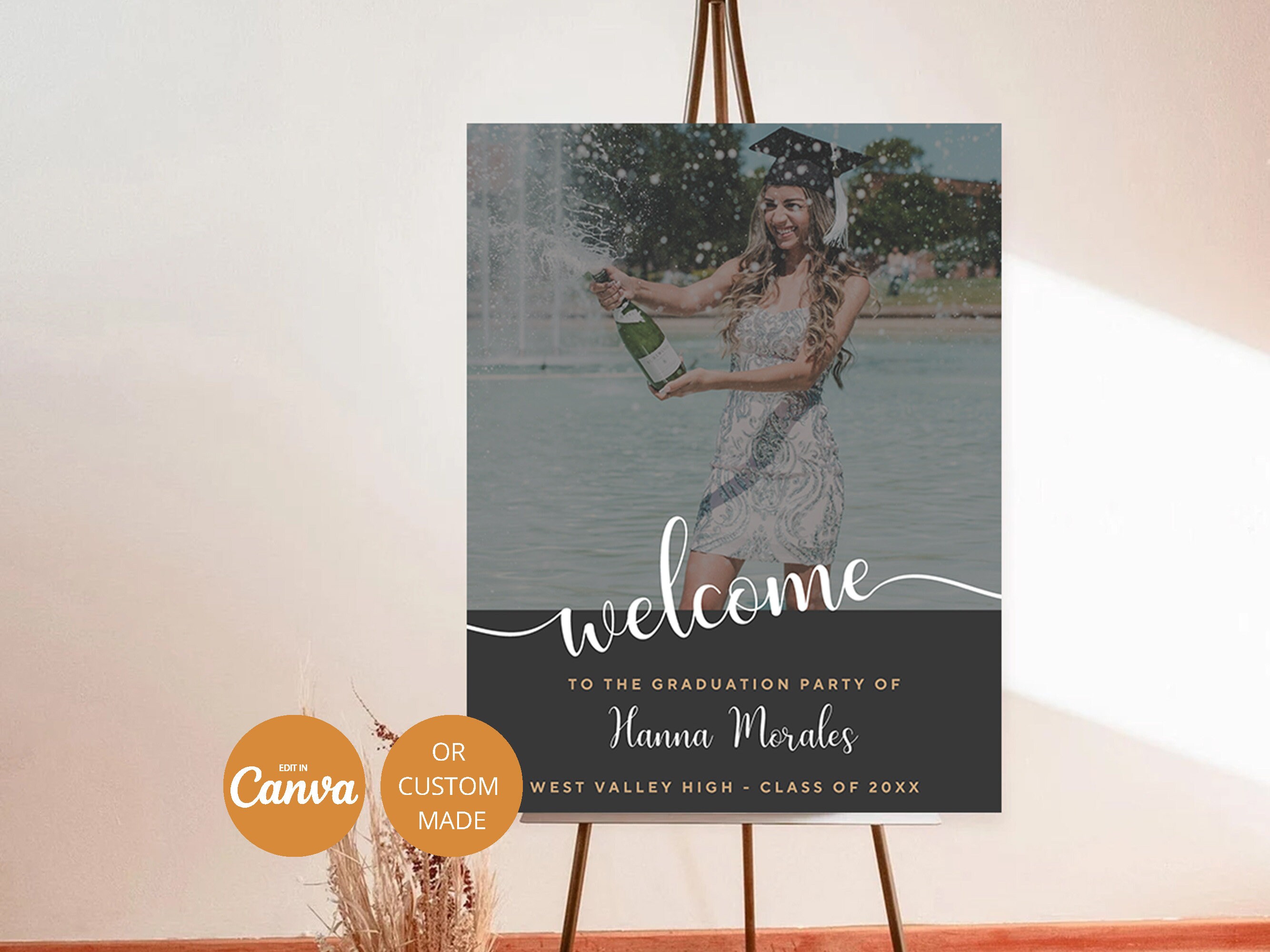 Graduation Welcome Sign, Graduation Party Welcome Template, Photo ...