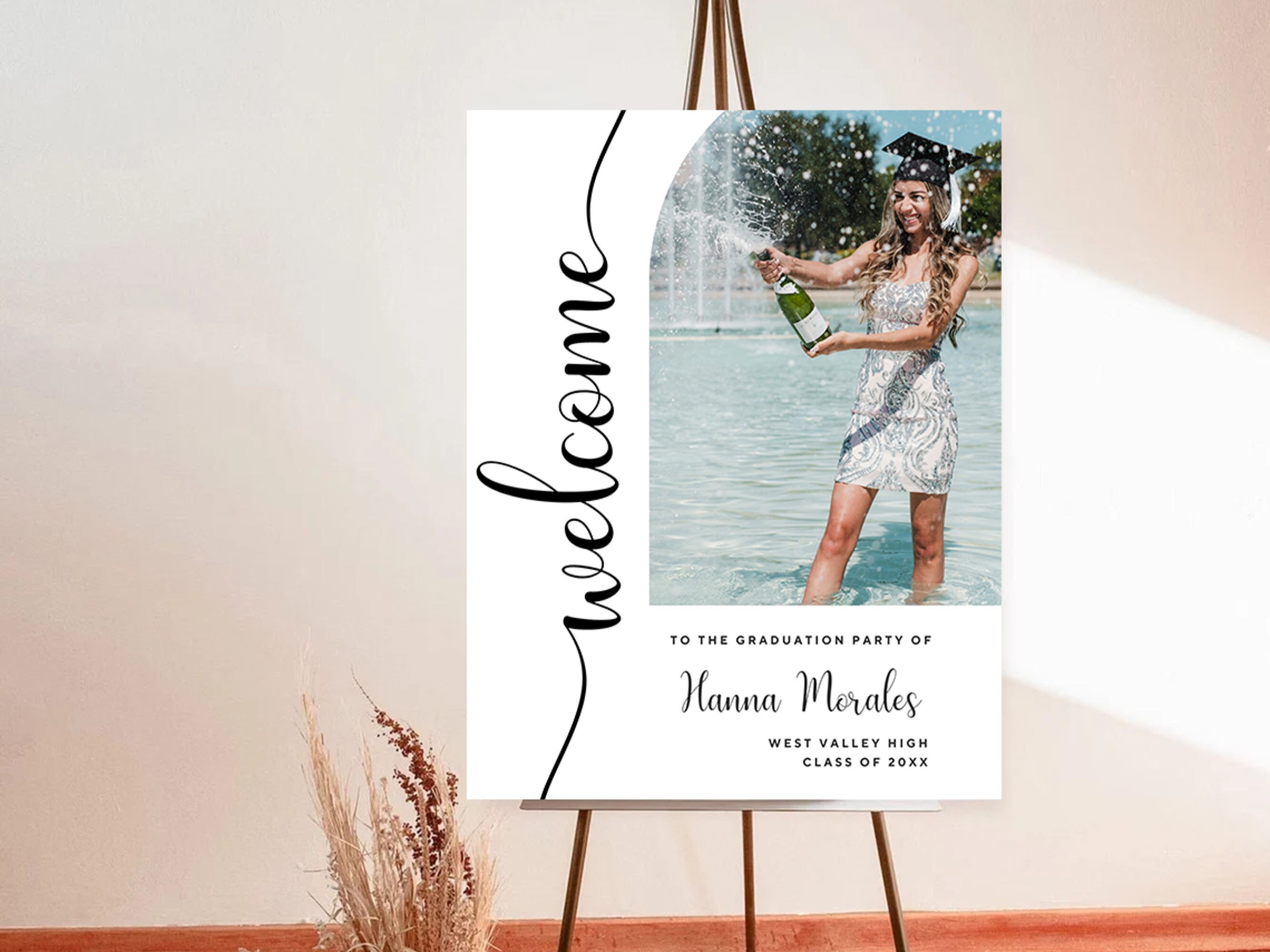 Graduation Welcome Sign, Graduation Party Welcome Template, Photo ...