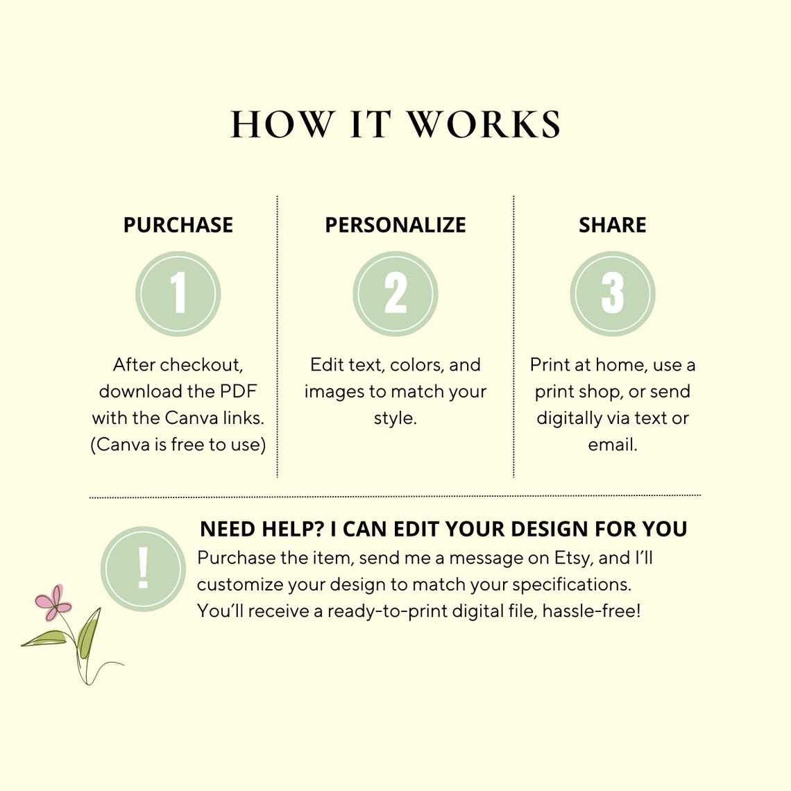 Wildflower Thank You Tag: Round Floral Favor, Editable Canva Template ...