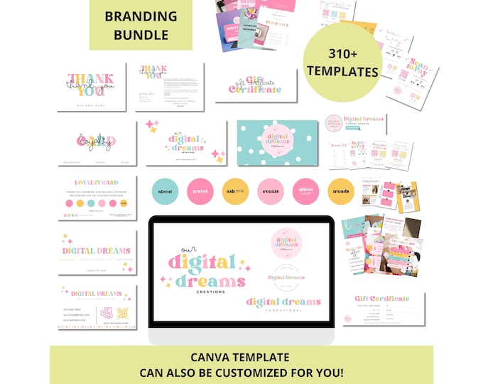 Instant Brand Kit - Logo Design - Personalised Logo - Instant Branding ...