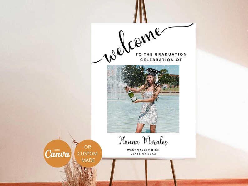 Graduation Welcome Sign, Graduation Party Welcome Template, Photo ...