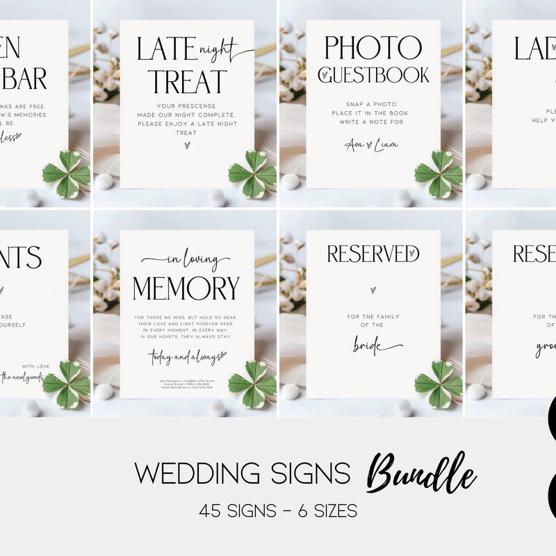 Wedding Sign Bundle - Etsy