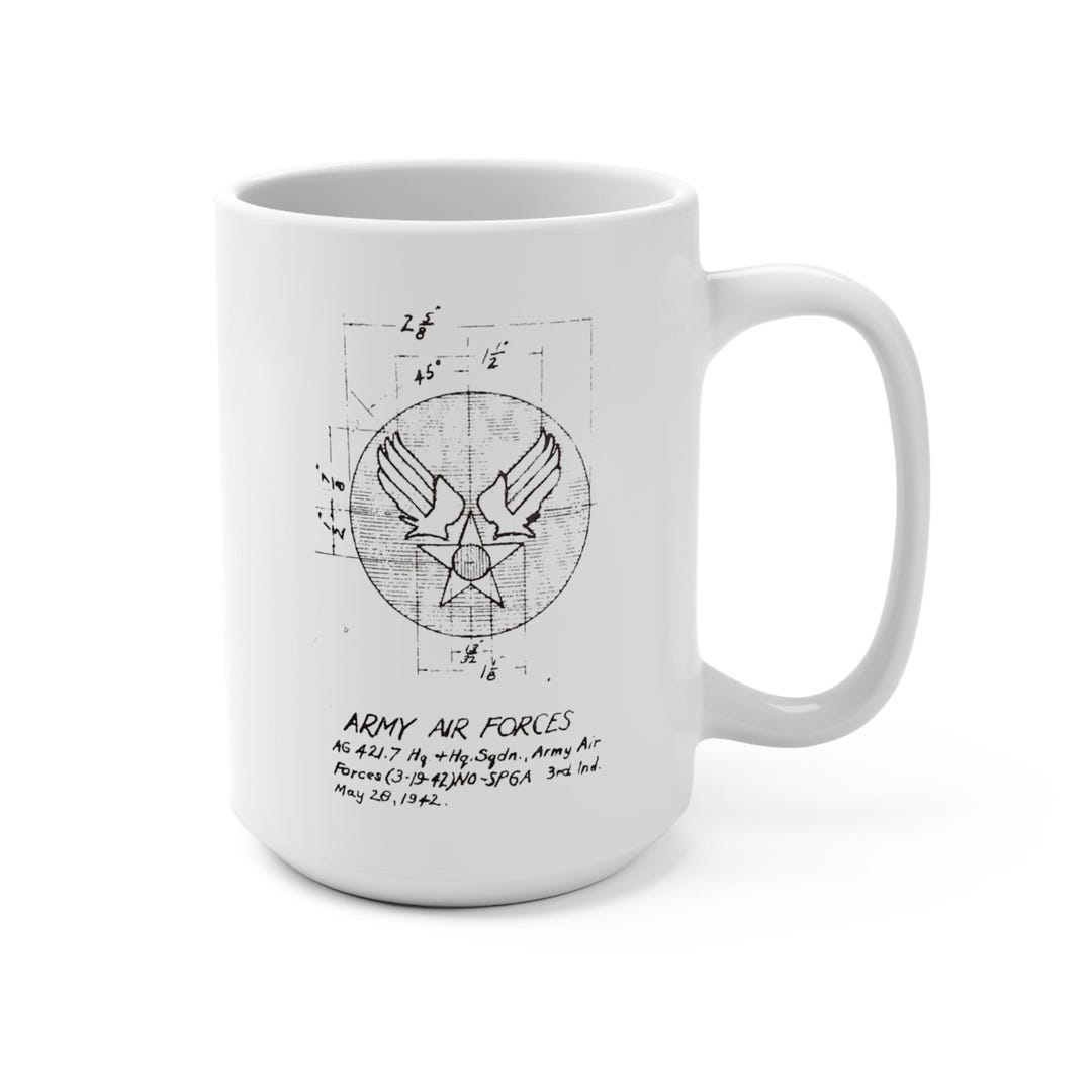 WW2 US Army Air Forces Insignia Blueprint Mug - Etsy