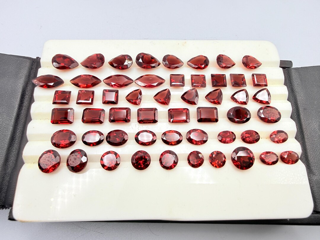 Mozambique Red Garnet Mix Shape Faceted Loose Gemstone Lot, AAA Natural ...