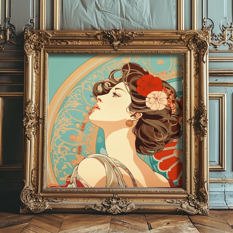 Art Nouveau Printable Artwork Collection - Instant Download - Etsy