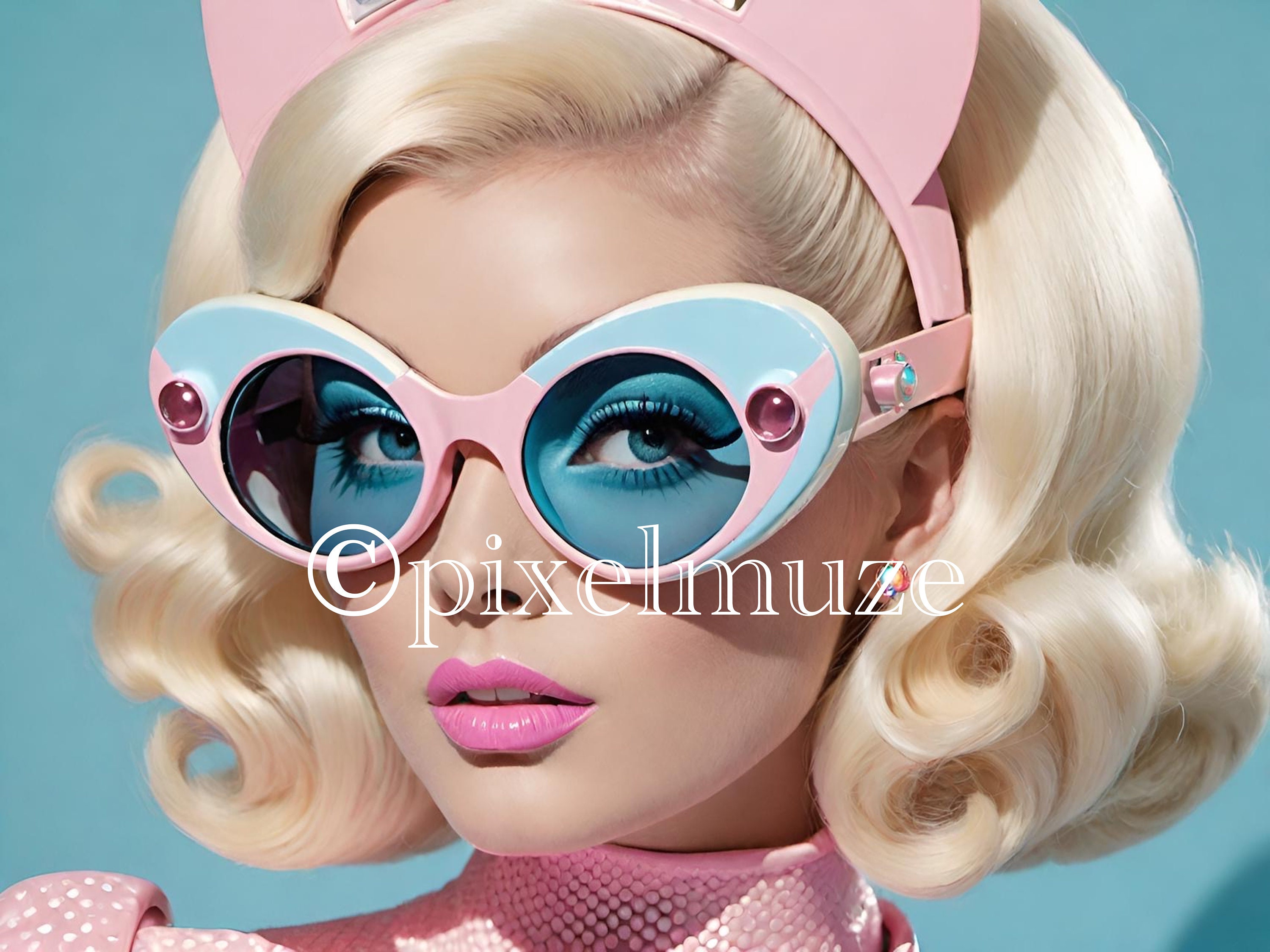 Barbiecore Printable Artwork Collection Instant Download horizontal 4:3 ...