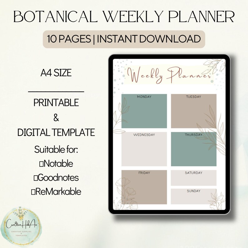 Remarkable 2 Template Weekly Planner Printable Week at a Glance Weekly ...