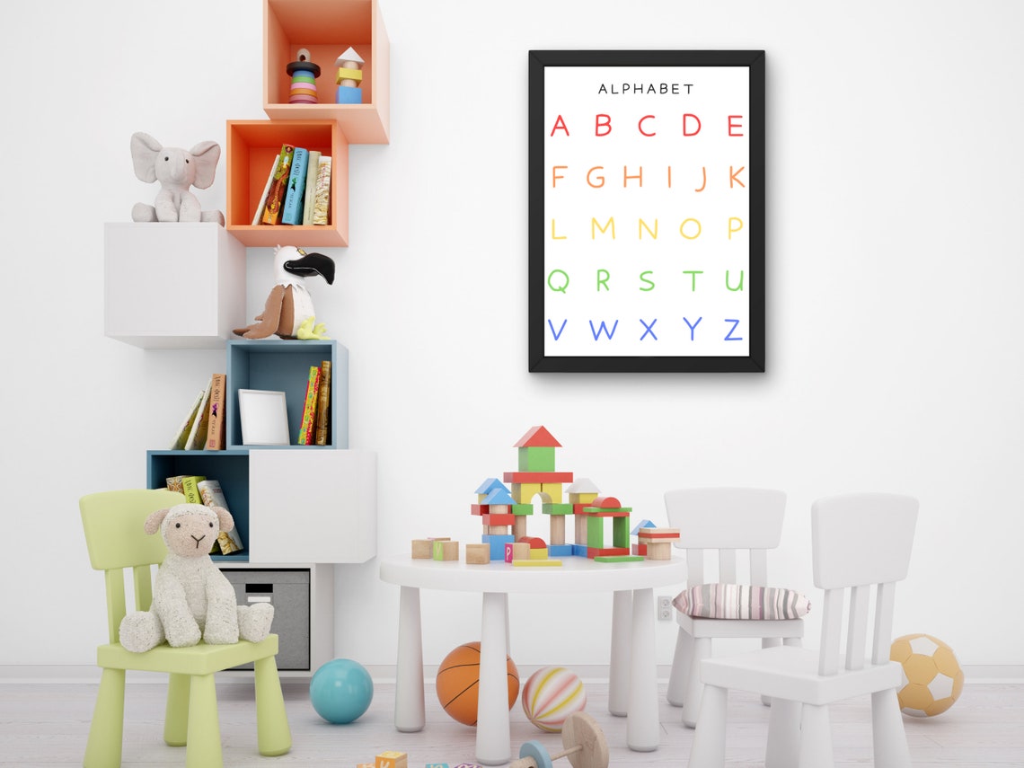 Alphabet Poster, Alphabet Wall Art, Montessori Poster, Educational ...