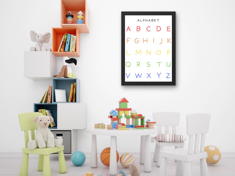 Alphabet Poster, Alphabet Wall Art, Montessori Poster, Educational ...