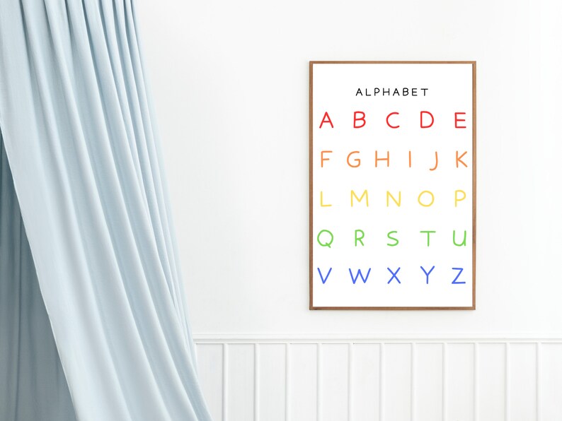 Alphabet Poster, Alphabet Wall Art, Montessori Poster, Educational ...