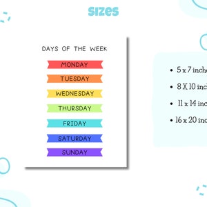 Montessori Poster, Days of the Week Poster, Montessori Wall Art ...