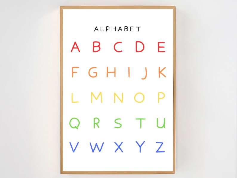 Alphabet Poster, Alphabet Wall Art, Montessori Poster, Educational ...