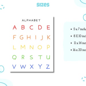 Alphabet Poster, Alphabet Wall Art, Montessori Poster, Educational ...