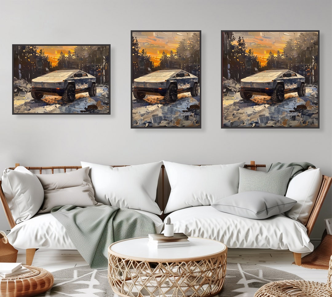 Tesla Cybertruck Wall Art Prints Elon Musk Home Decor Poster A1 A2 A3 ...