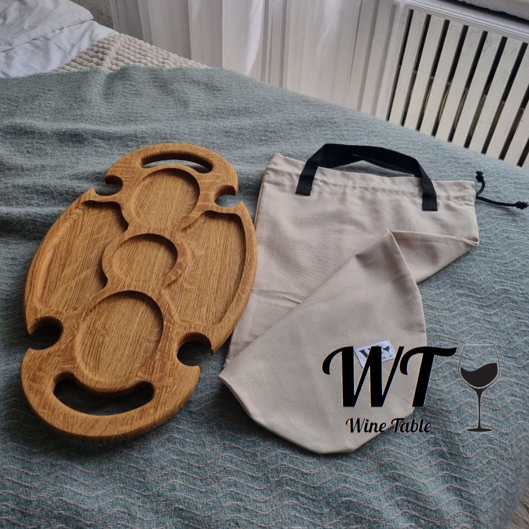 Wine Wooden Portable Table Custom Wine Table Mother's Day Gift Patio ...